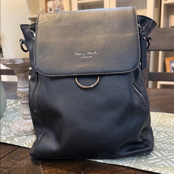 Darcy Marks | Bags | Darcy Marks Black Vegan Leather Backpack | Poshmark